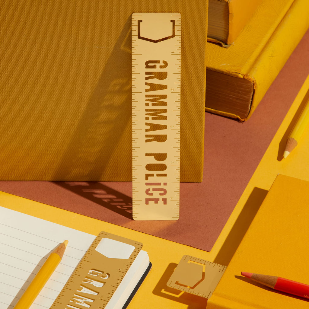 Grammar Police Metal Bookmark Stencil – Brass Monkey