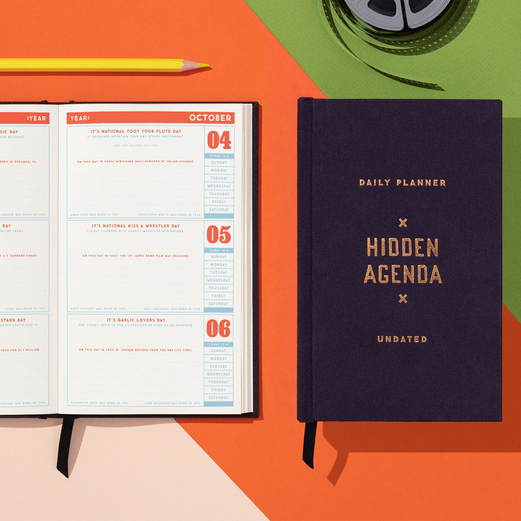 Hidden Agenda Undated Mini Planner | Brass Monkey