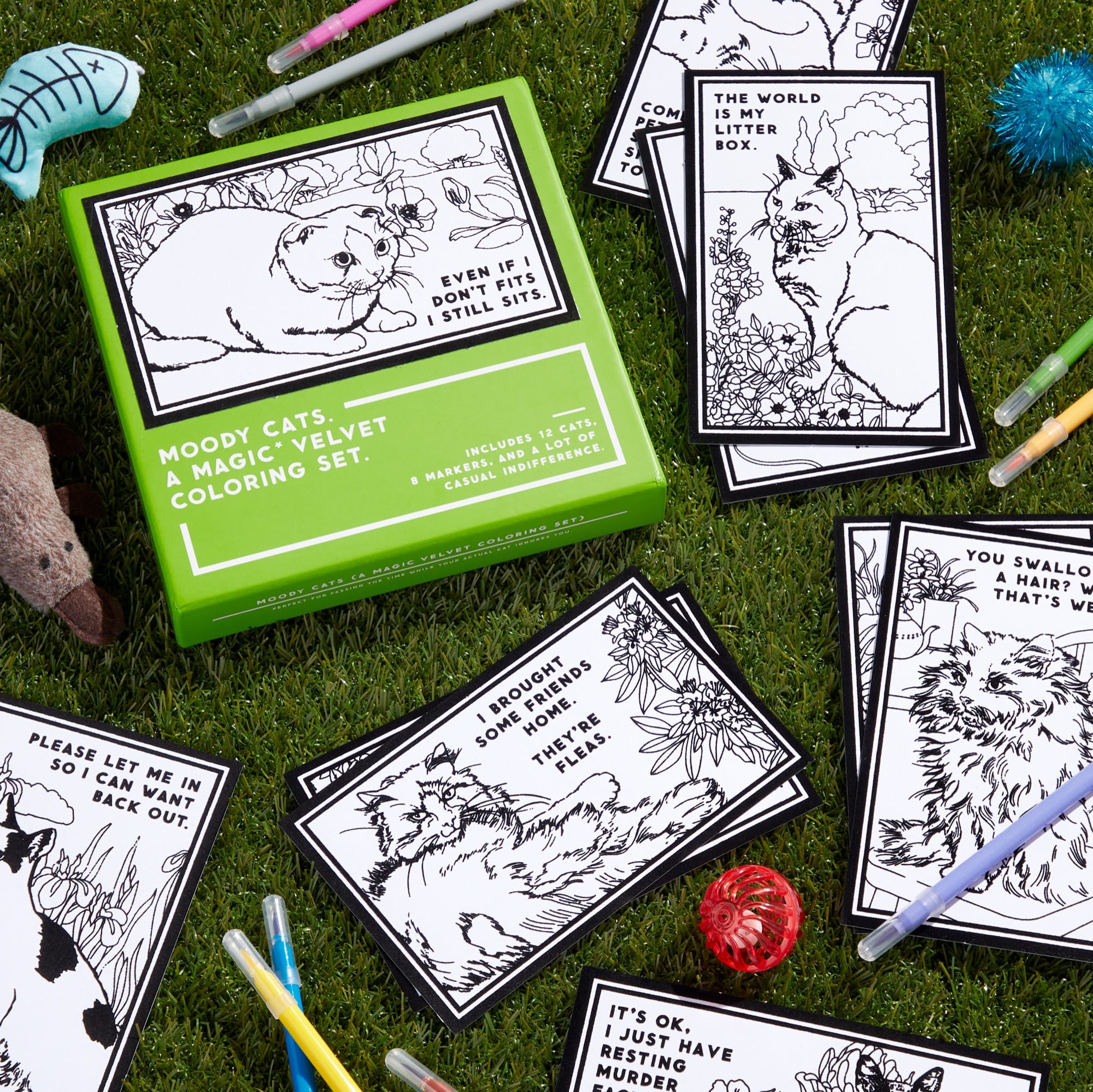 Moody Cats Magic Velvet Coloring Set – Brass Monkey